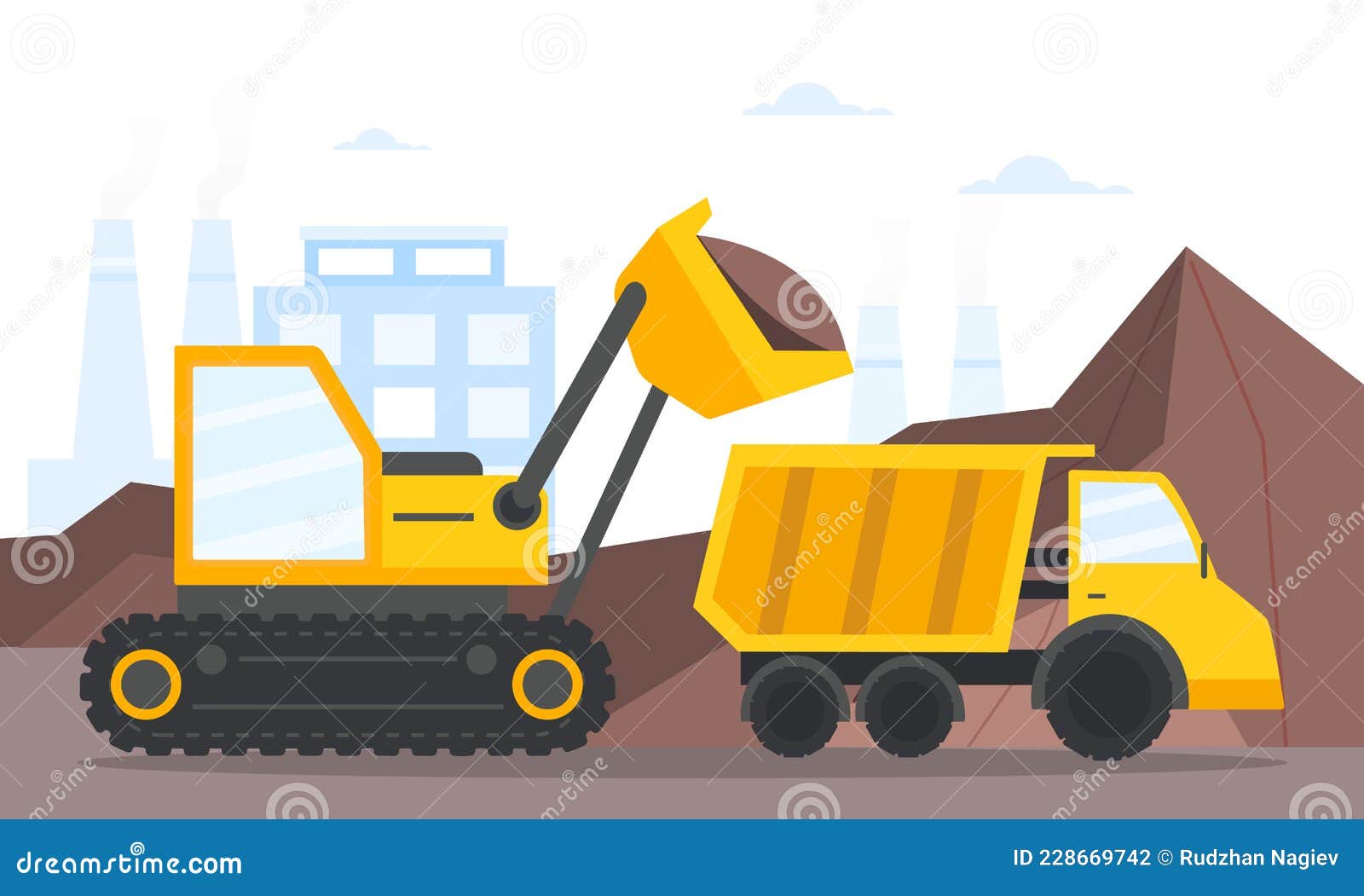 Quarry Flat Illustration Cartoon Vector | CartoonDealer.com #51222035