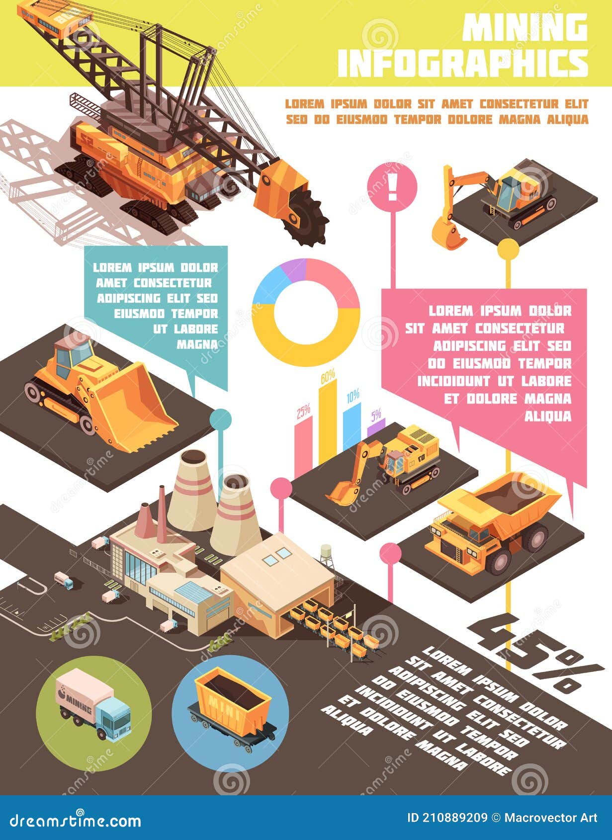 Mining Industry Infographic Poster Stock Vector - Illustration of ...