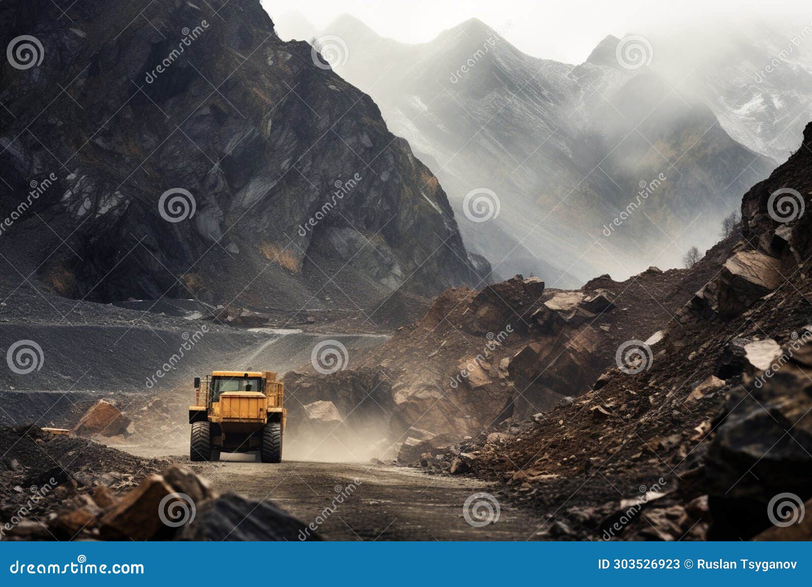 Digging Mountains. Extraction Of Rocks. Pickaxe And Stone Cartoon ...