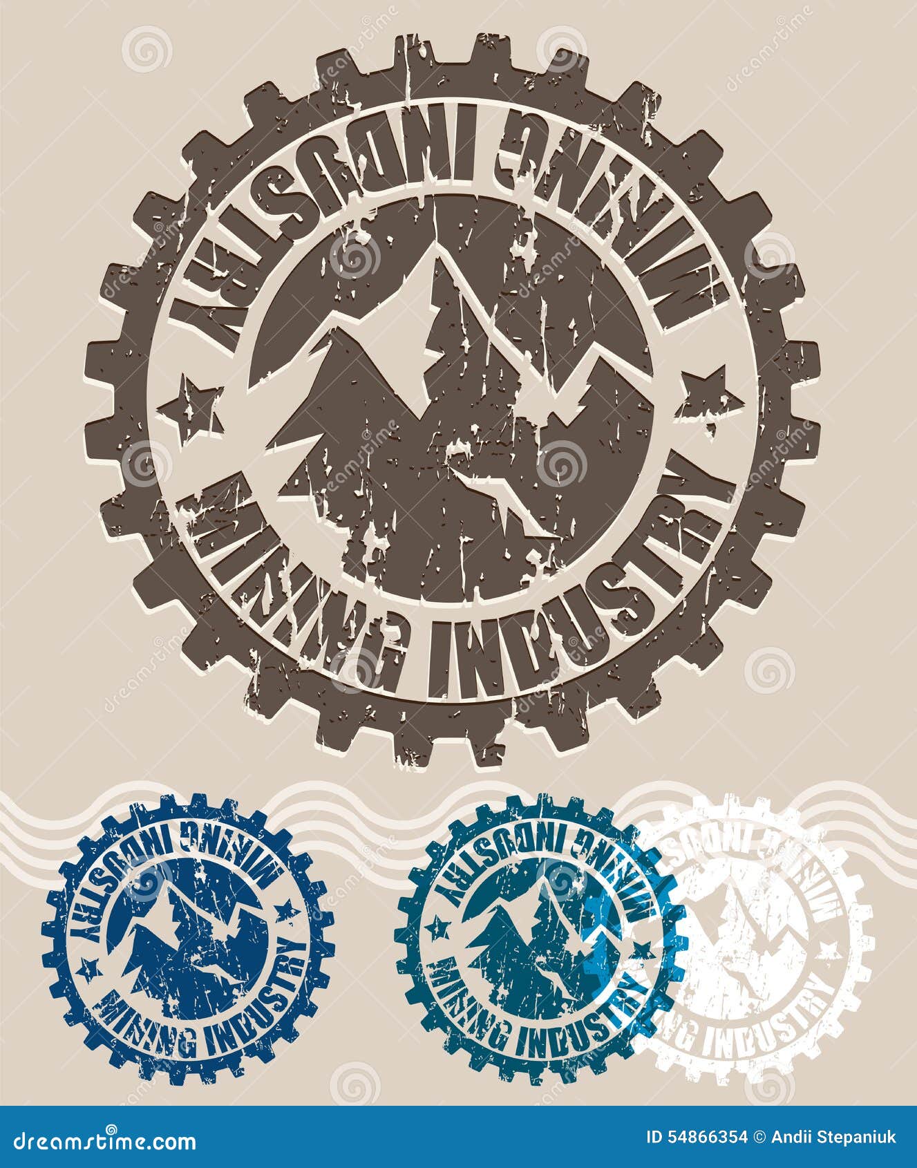 Mining Industry Retro Stamp Stock Vector - Illustration of supply ...