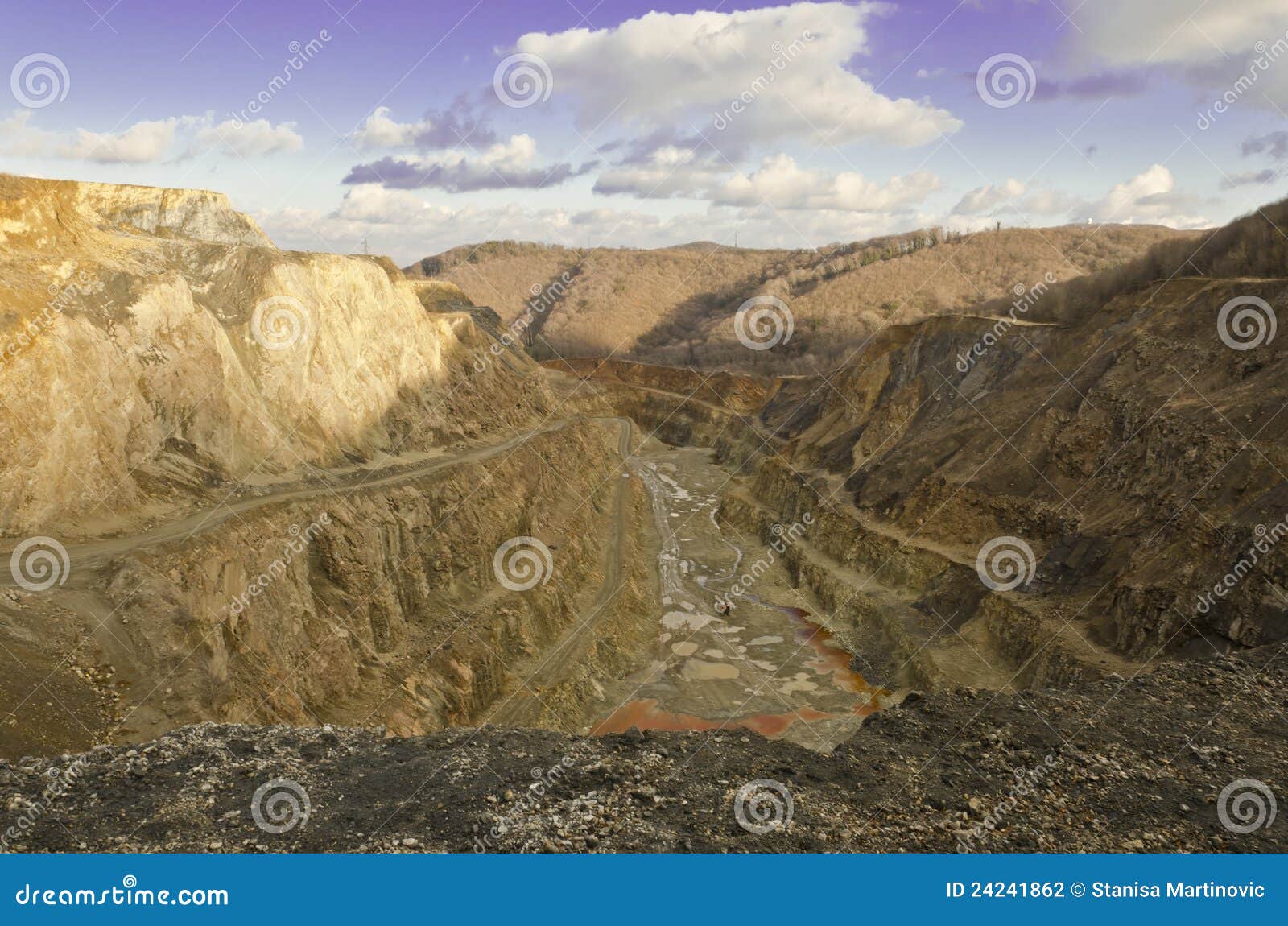 Mining landscape stock photo. Image of natural, puddle - 24241862