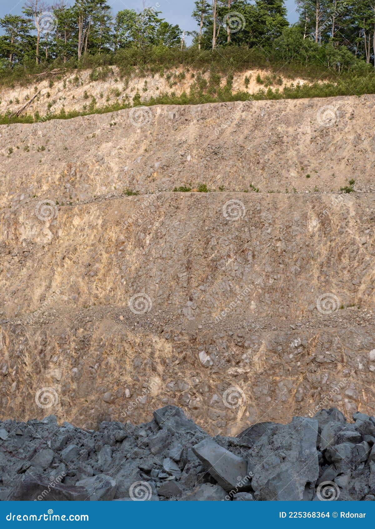 Mining Levels at Open Granite Gravel Quarry. Open Mine Stock Photo ...