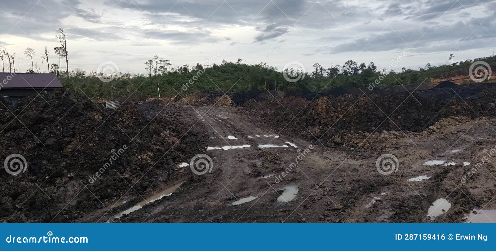 Mining Location after Rain Fall at Noon Stock Photo - Image of mining ...