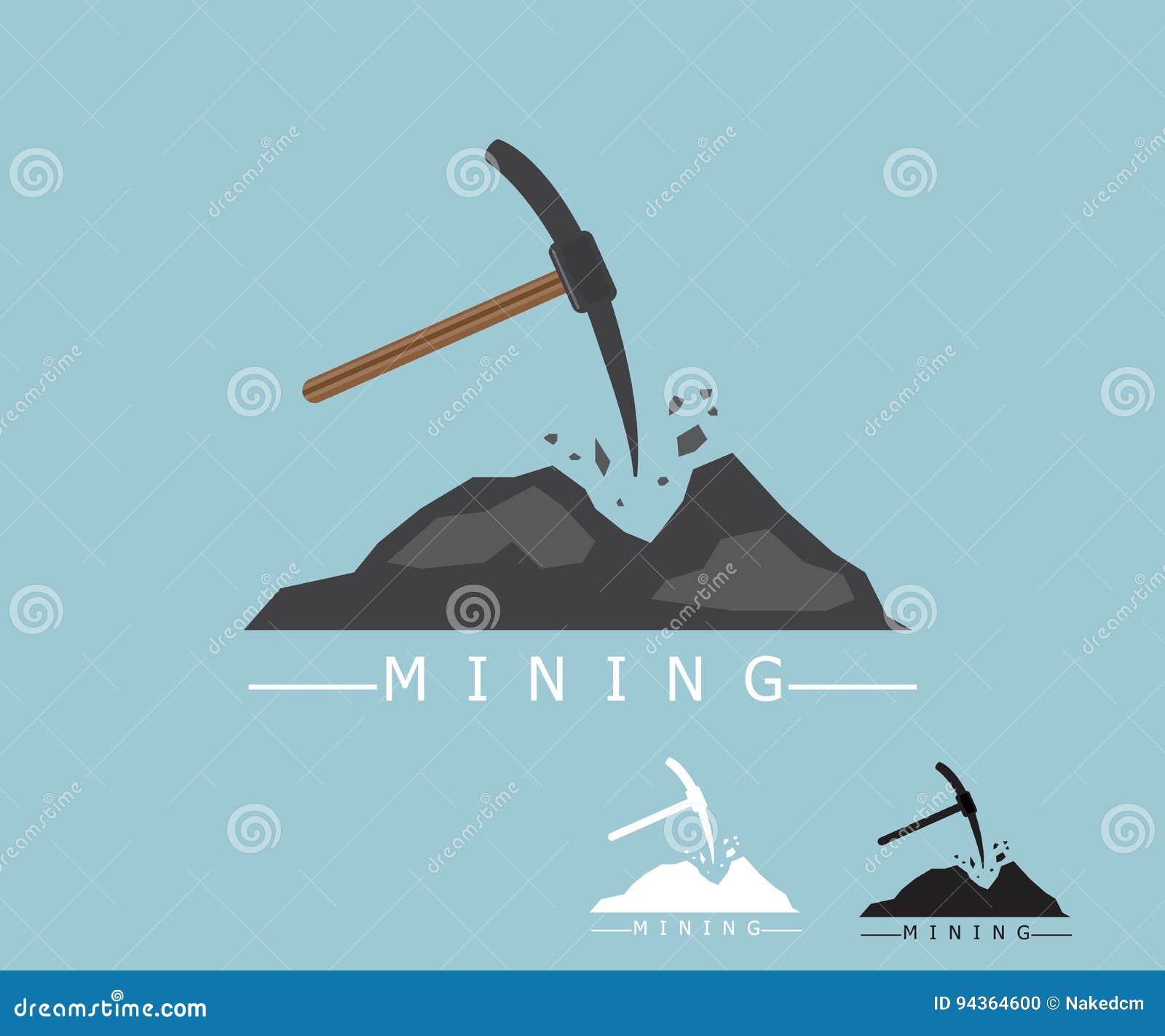 Set Of Mining Logo Vector Vintage Illustration Template Design . Mining ...