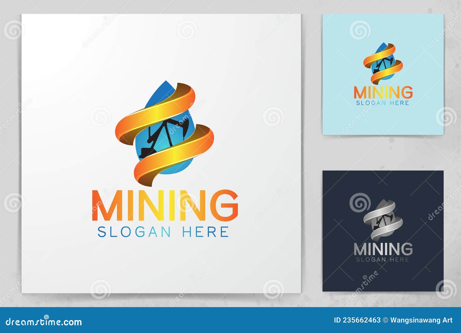 Mining Logo Designs Inspiration Isolated on White Background Stock ...
