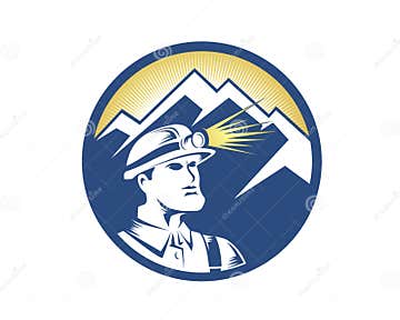 Mining Logo Character Vector Design Stock Vector - Illustration of ...