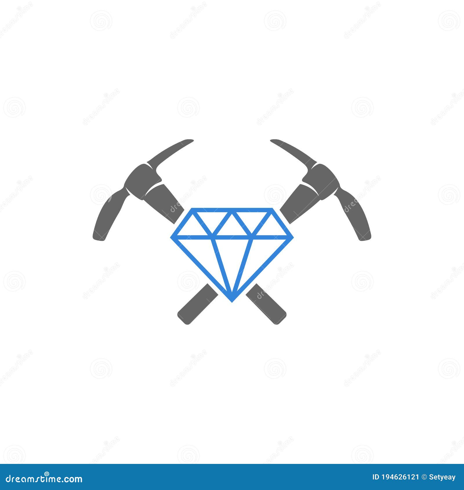 Mining Logo Template with Diamond Concept. Stylish Monochrome Vector ...