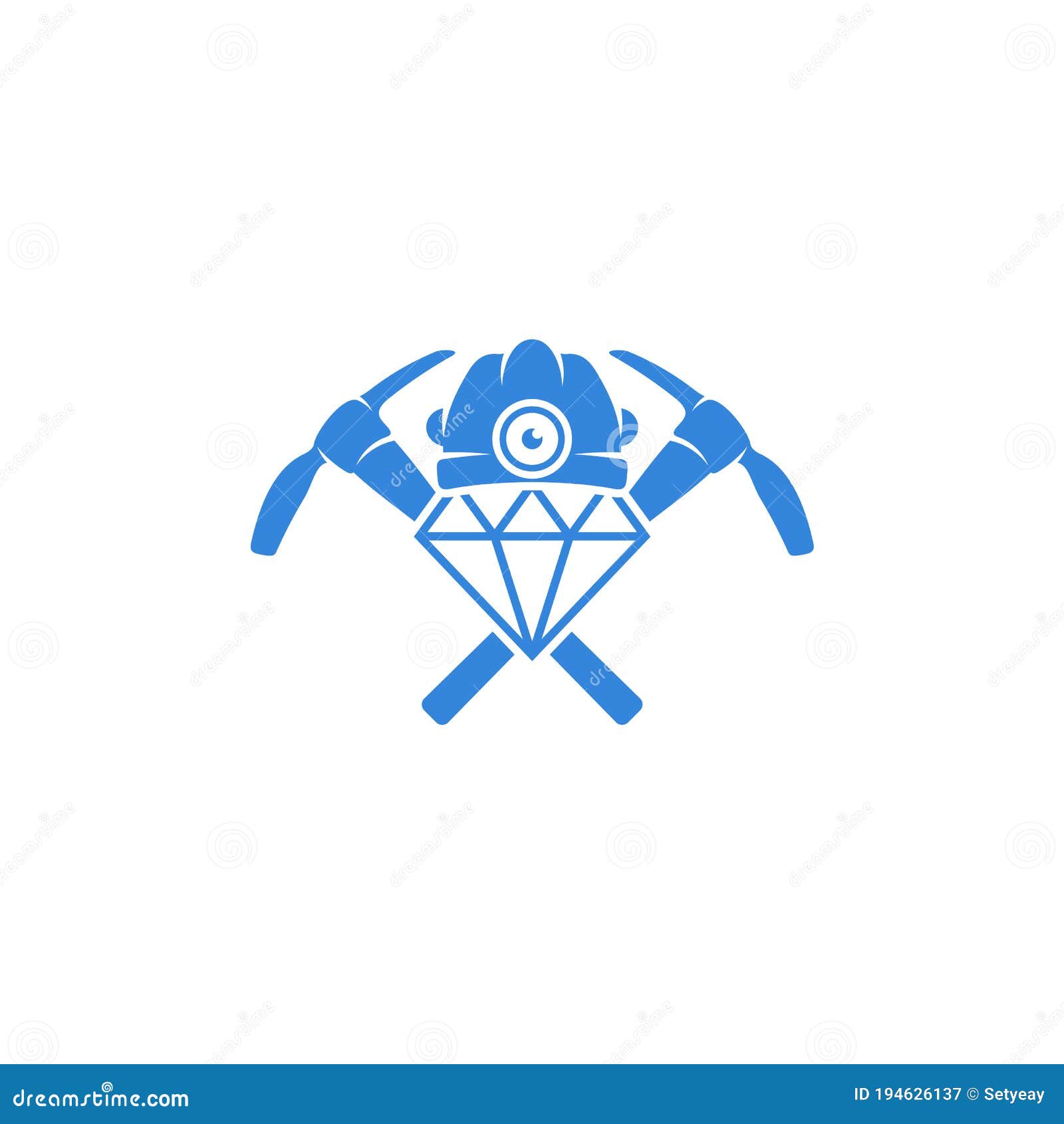 Mining Logo Template with Diamond Concept. Stylish Monochrome Vector ...