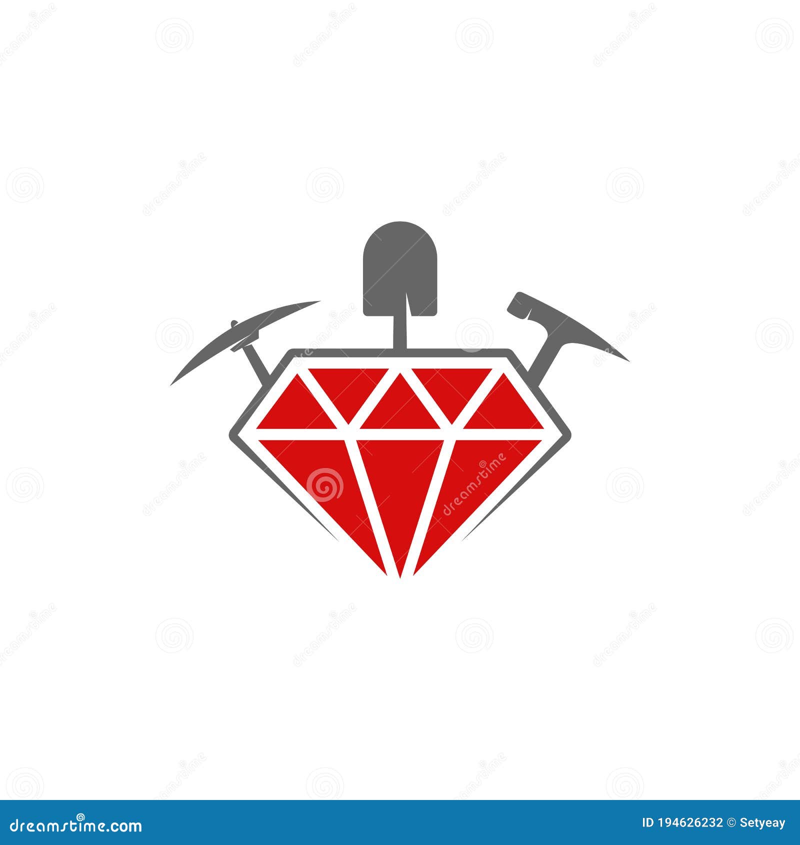 Mining Logo Template with Diamond Concept. Stylish Monochrome Vector ...