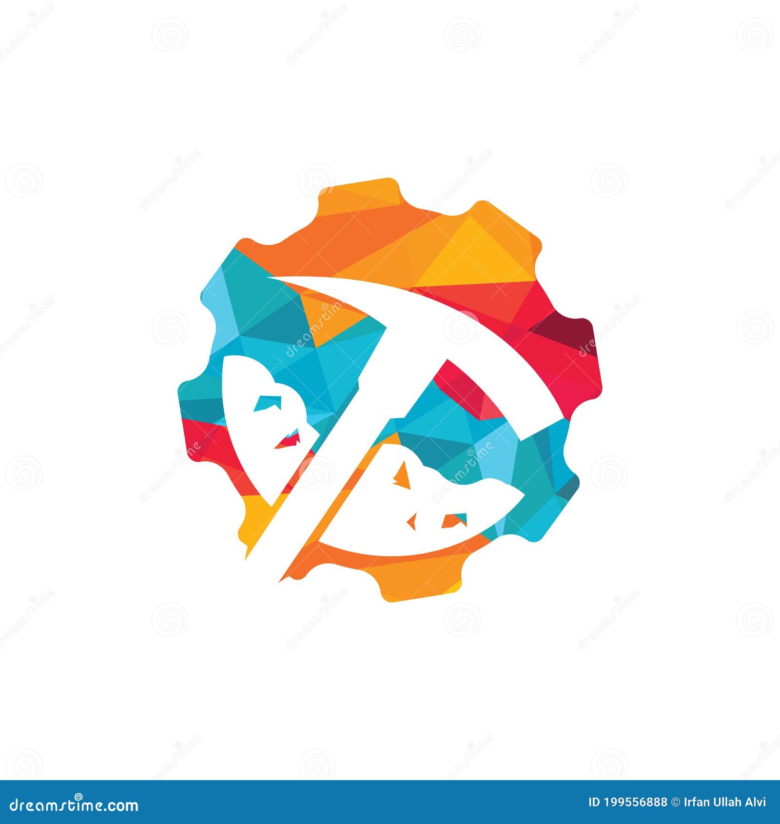 Mining Logo Template with Gear. Stock Vector - Illustration of geology ...