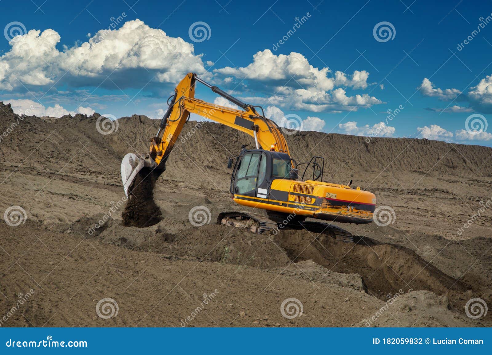 Excavator Ripper Attachment Ripping Frozen Soils Stock Image ...
