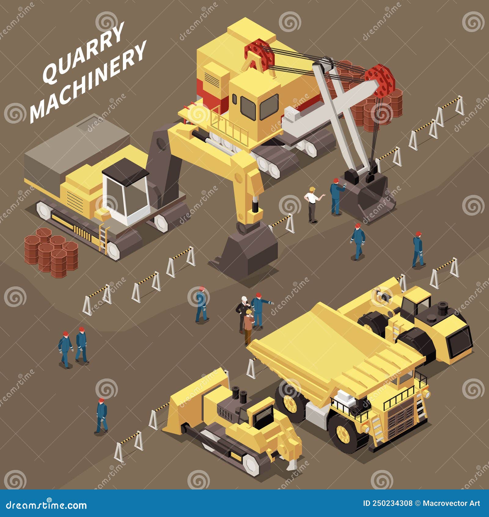 Mining Machinery Illustration Stock Vector - Illustration of mining ...