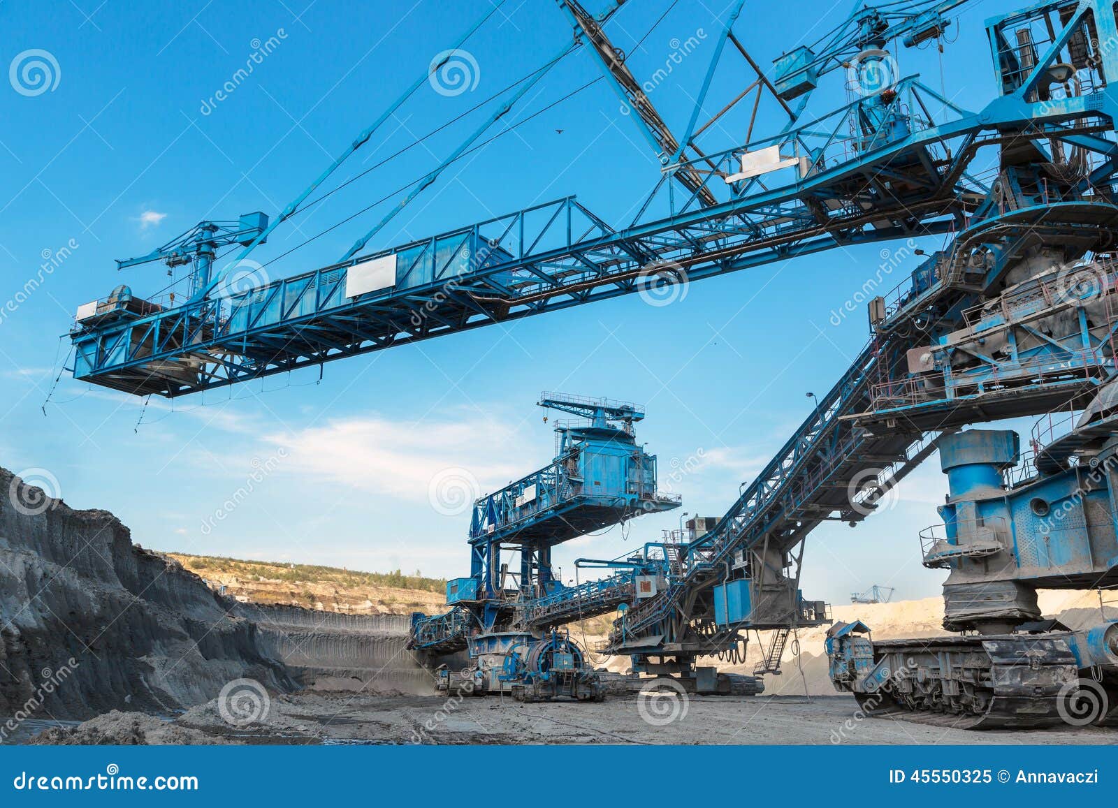 Mining Machinery in the Mine Stock Image - Image of industrial, blue ...