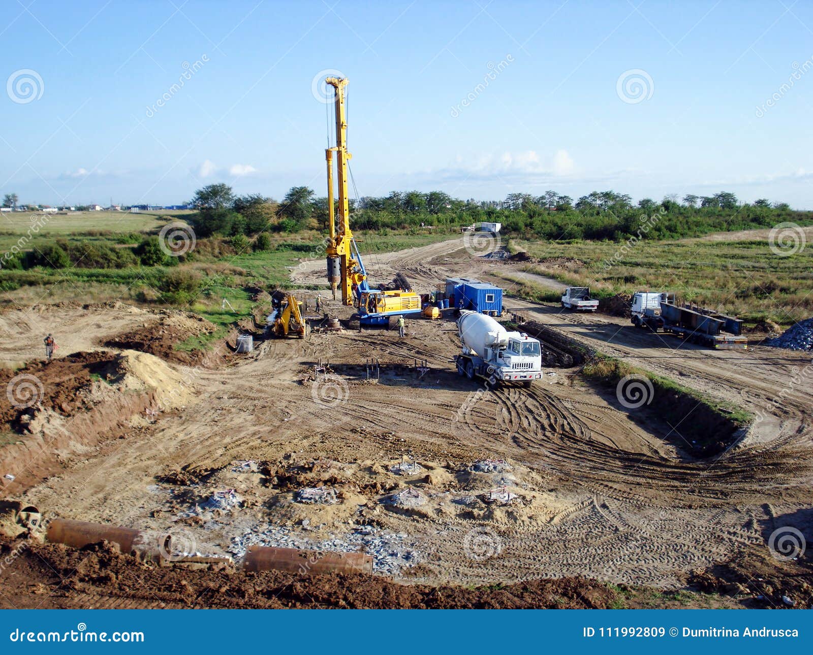 Mining machines working stock image. Image of heavy - 111992809