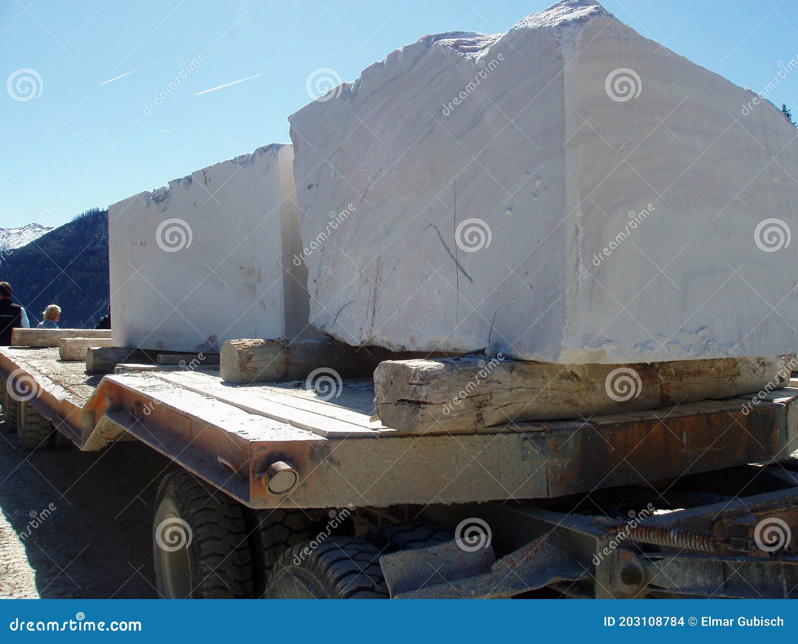 Mining in a marble quarry stock photo. Image of material - 203108784