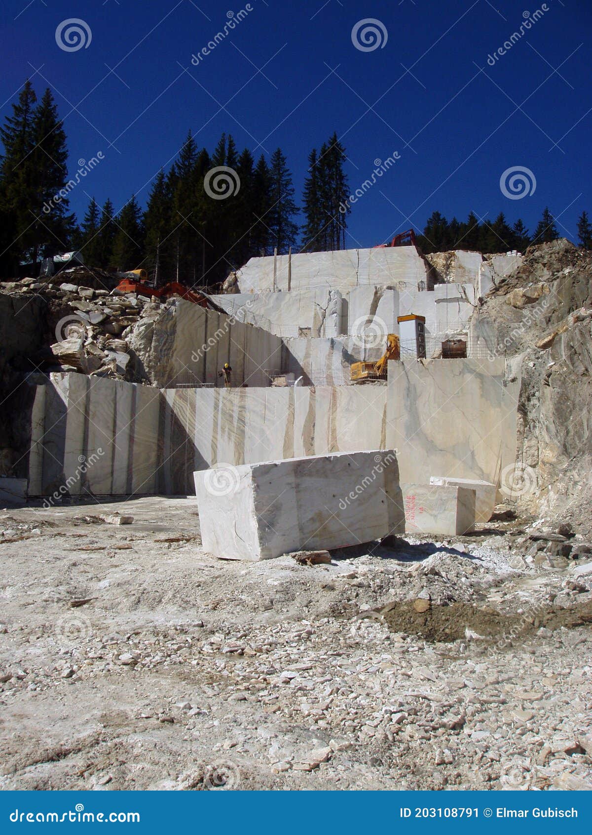 Mining in a marble quarry stock image. Image of enterprise - 203108791