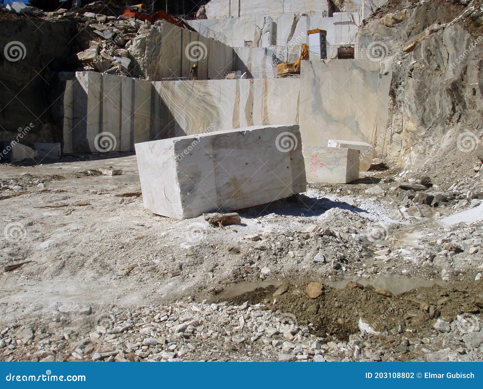 Mining in a marble quarry stock photo. Image of nation - 203108802