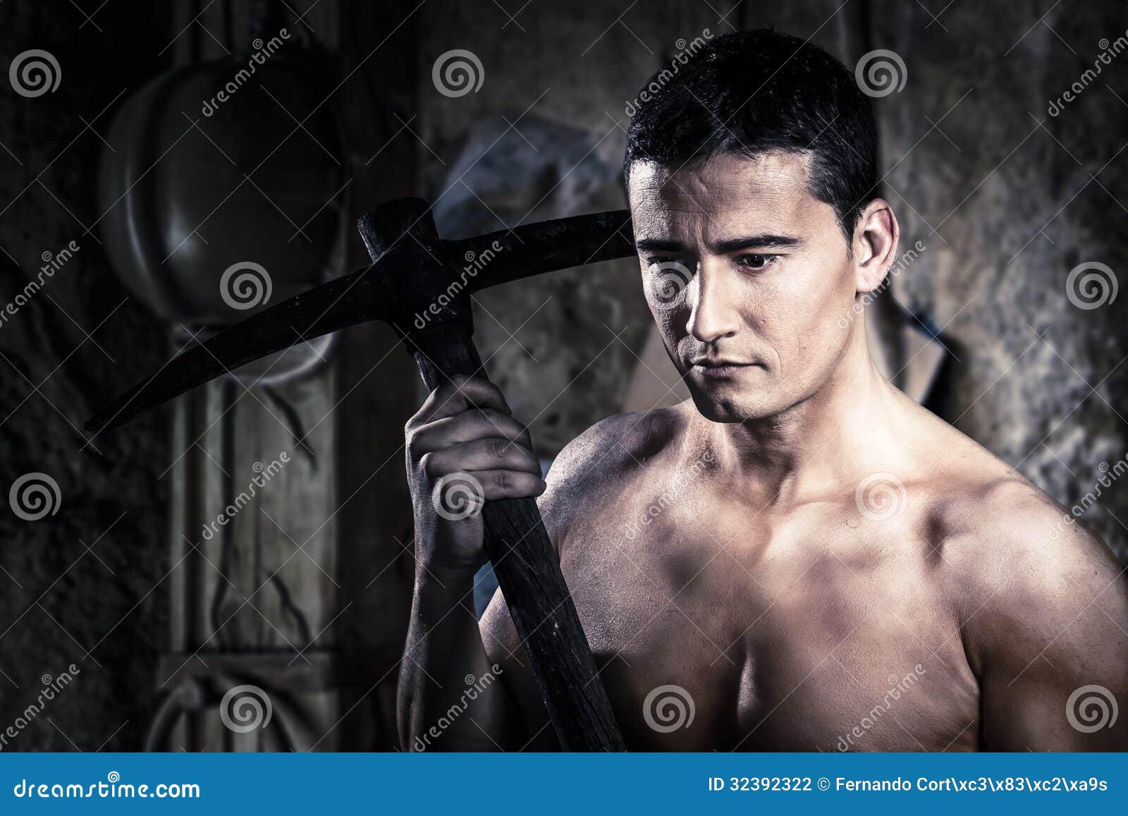 Mining Naked with Peak Working in a Gold Mine Stock Photo - Image of ...