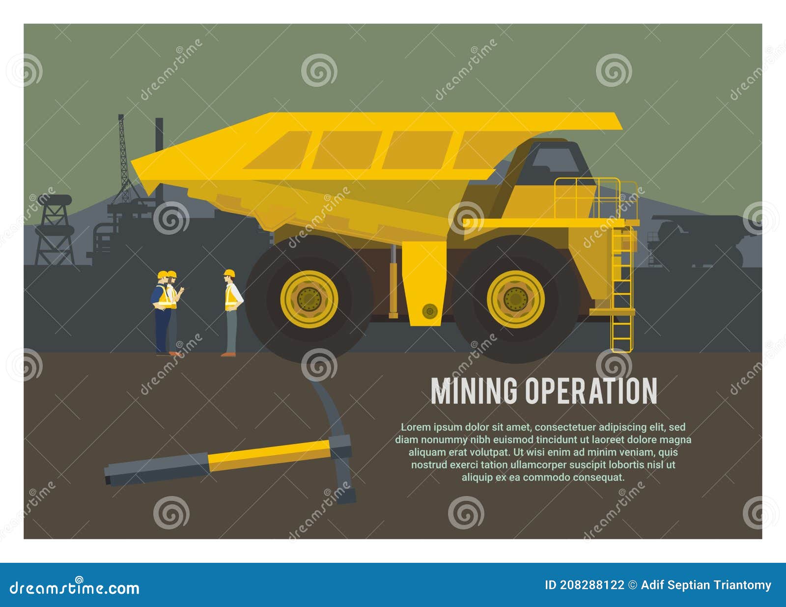 Mining Operation Simple Illustration Stock Vector - Illustration of ...