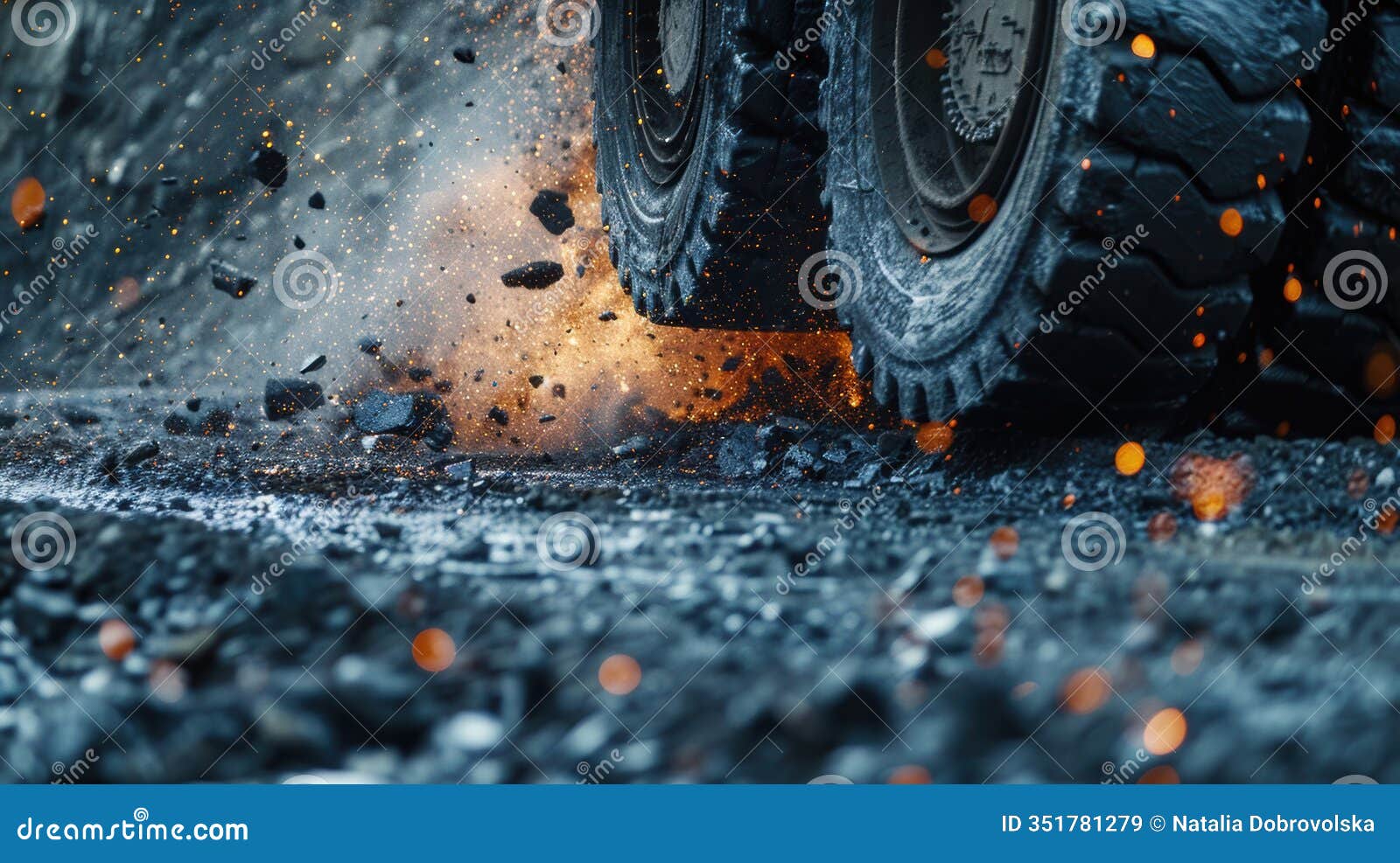 Mining Operation with Workers Extracting Coal from Deep Underground ...