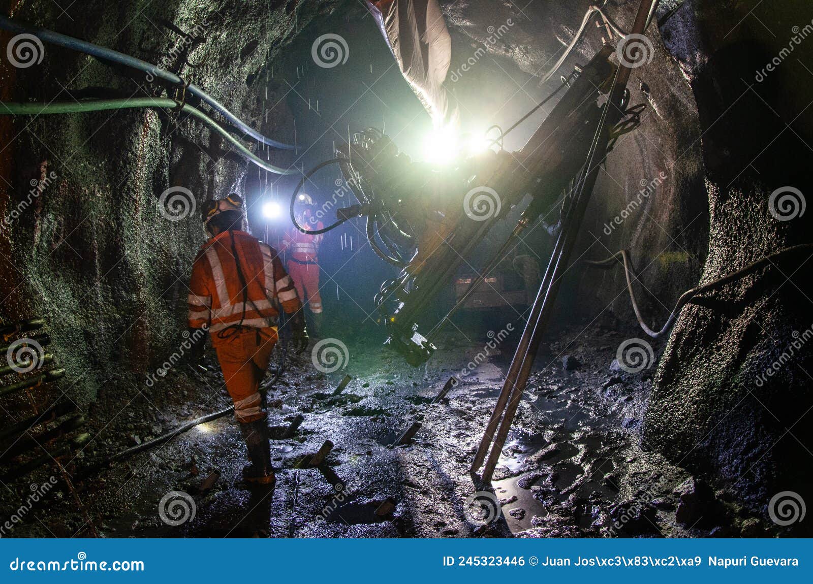 Mining Operator on Mining Machine, Underground Mine Mesh. Editorial ...