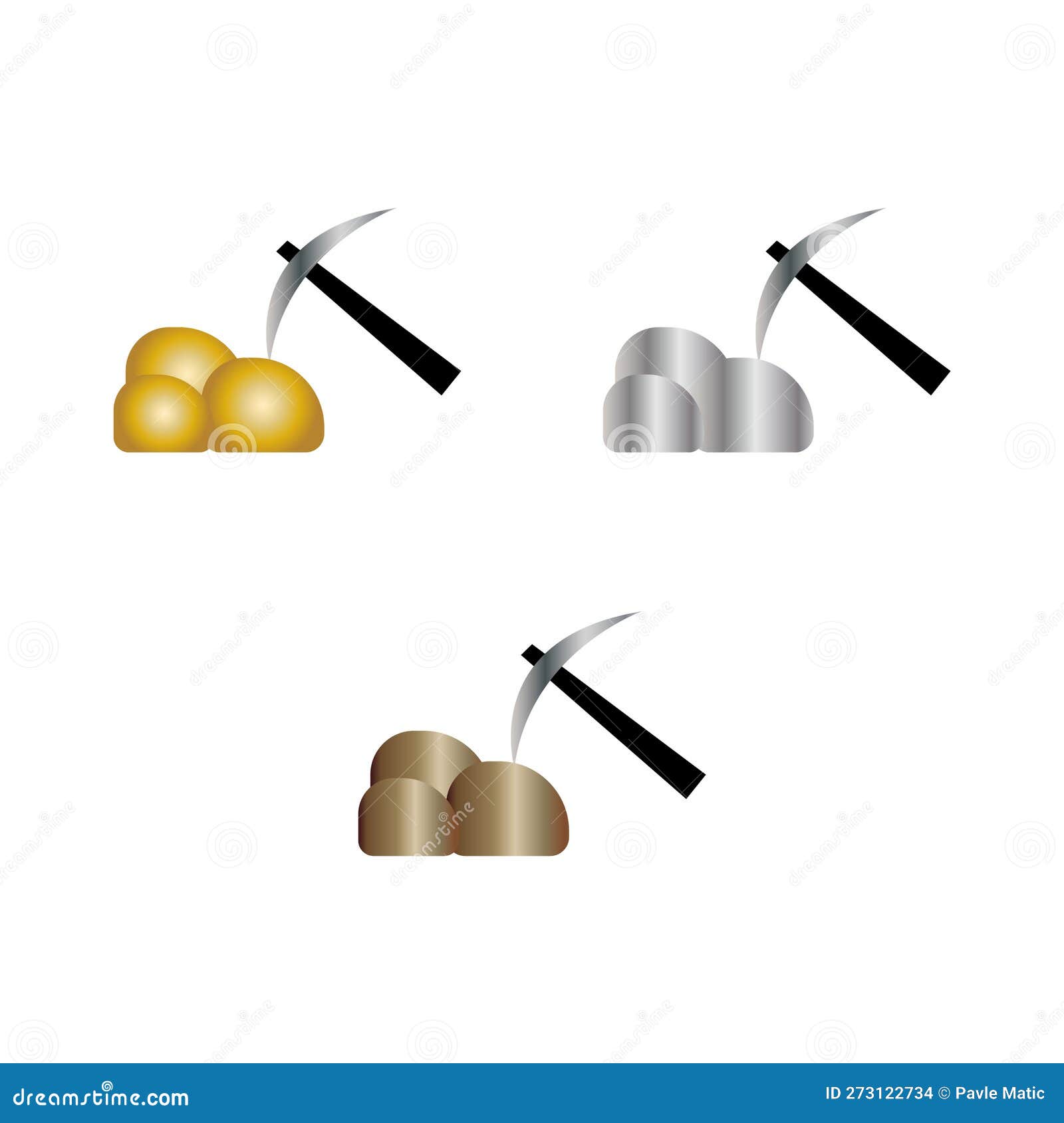 Mining ore with pick axe stock vector. Illustration of tool - 273122734