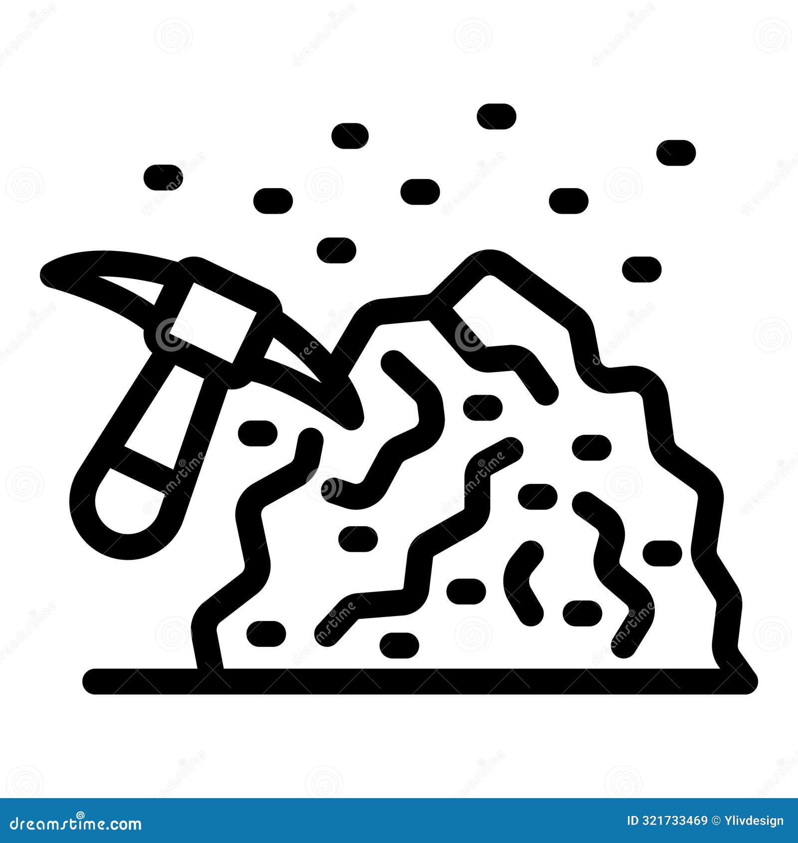 Mining Pickaxe Breaking Ground for Excavation Work Stock Vector ...