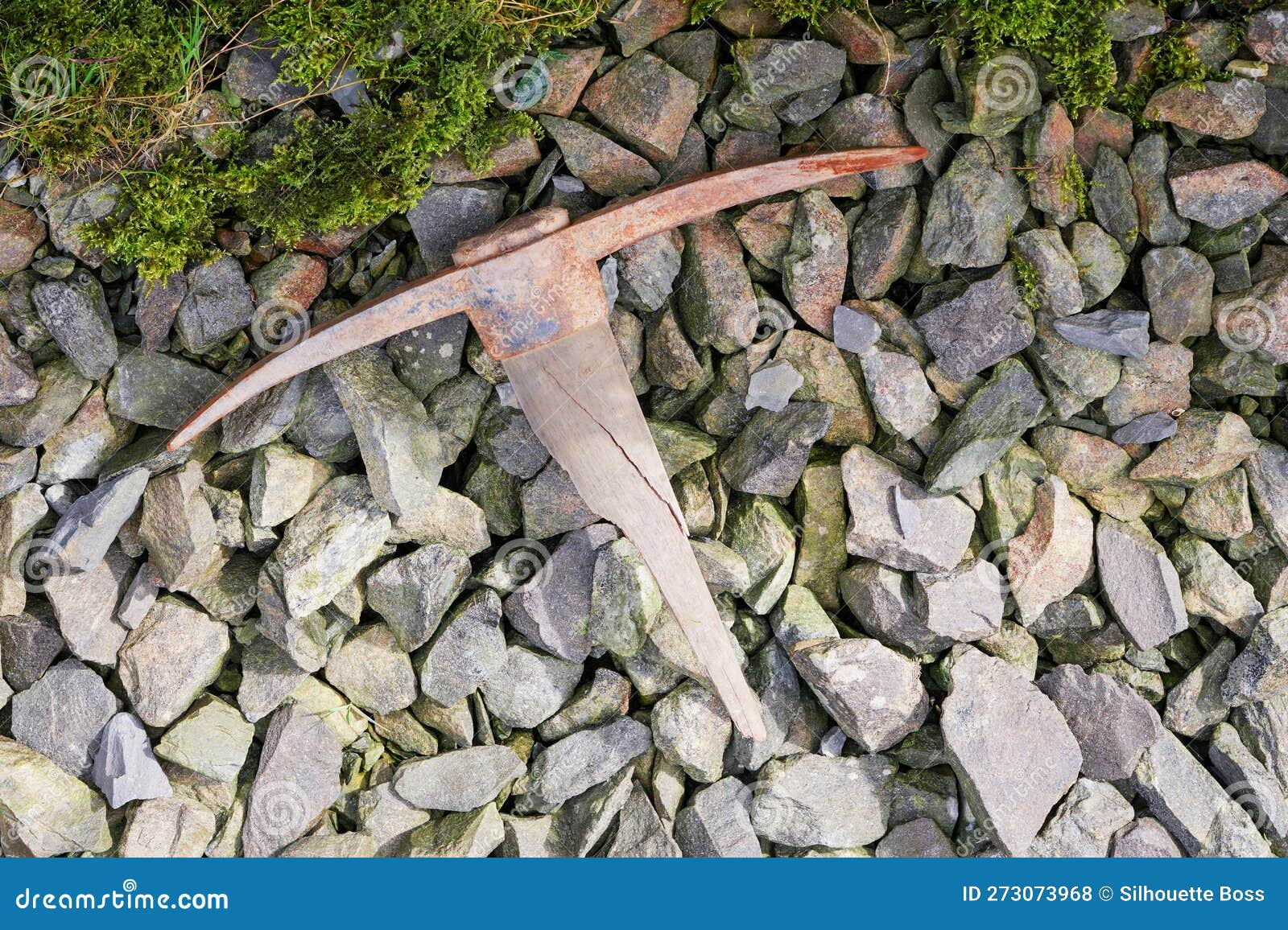 Mining Pickaxe, Clay Pick with Broken Pickaxe Handle on Small Broken ...