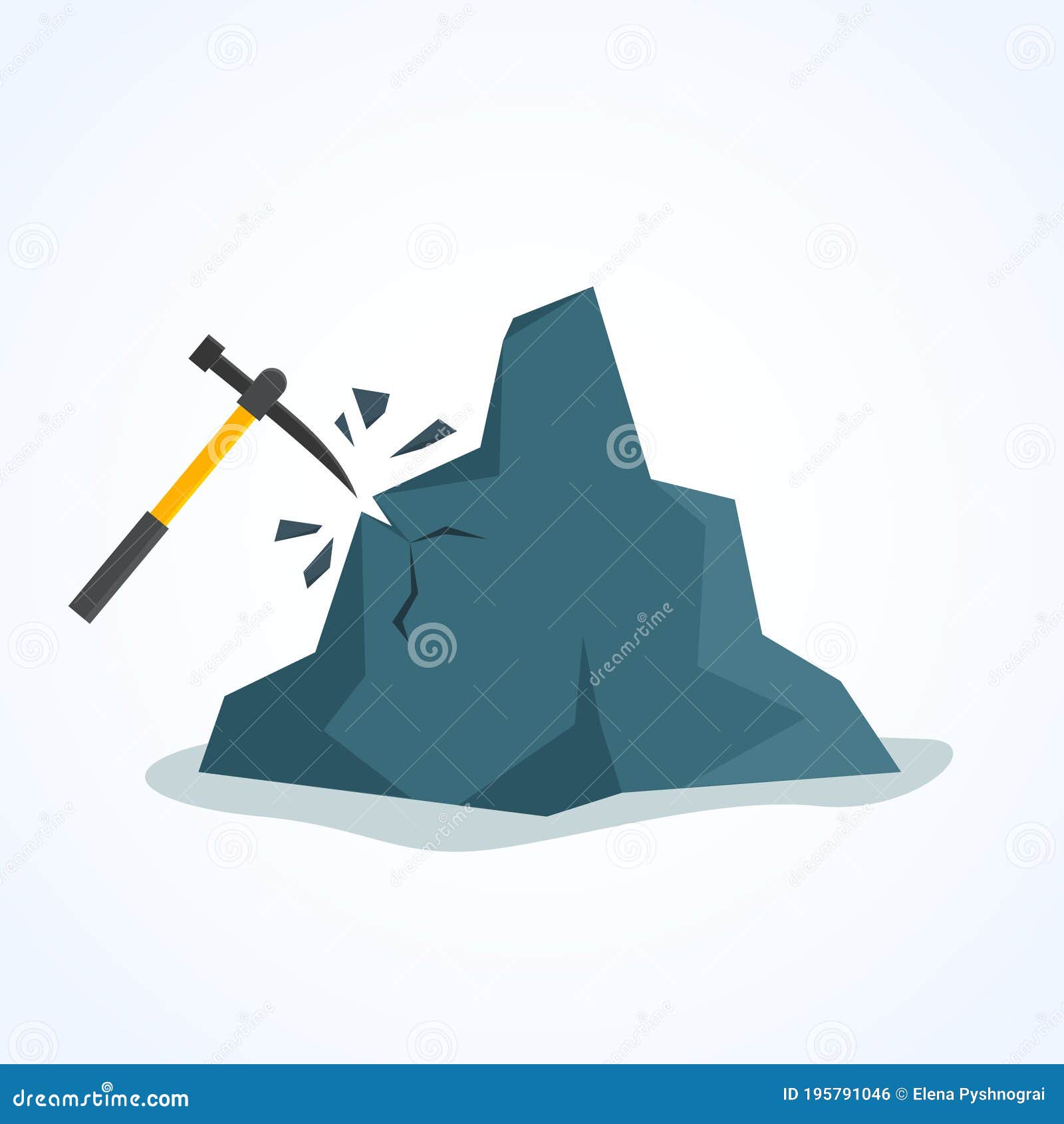 Mining Pickaxe. Flat Style Vector Stock Vector - Illustration of peak ...