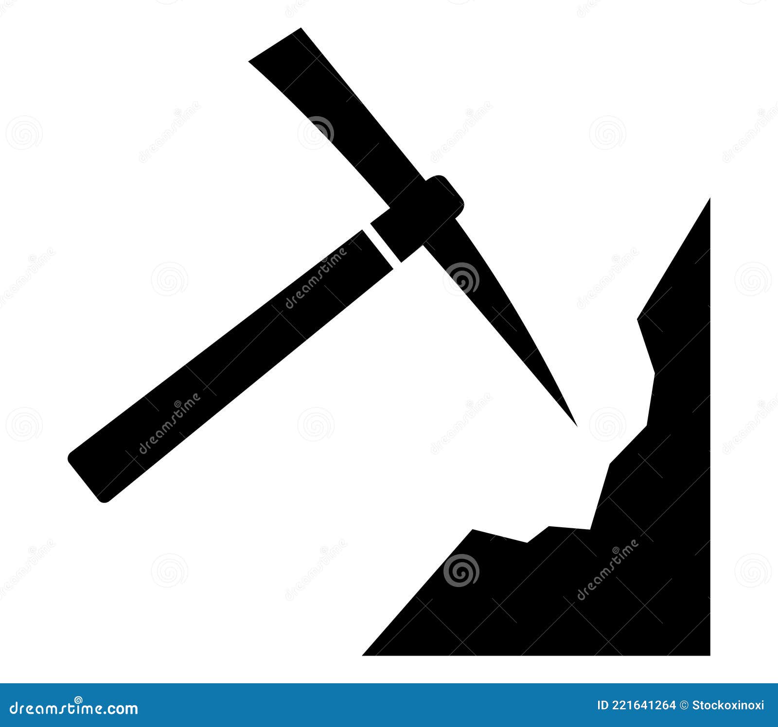 Mining Pickaxe Hitting Rocks Vector Icon Stock Vector - Illustration of ...