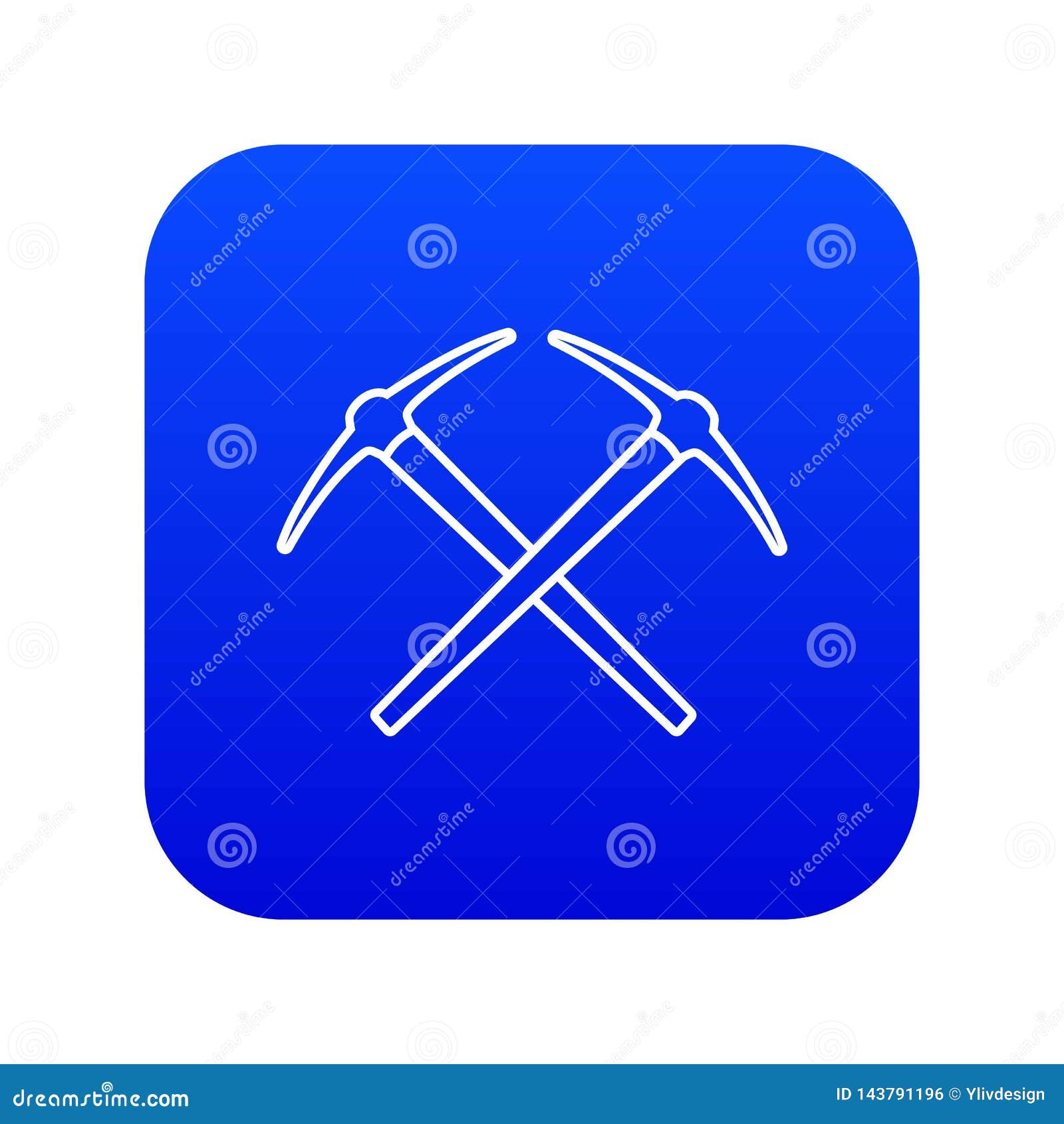 Mining Pickaxe Icon Blue Vector Stock Vector - Illustration of logo ...