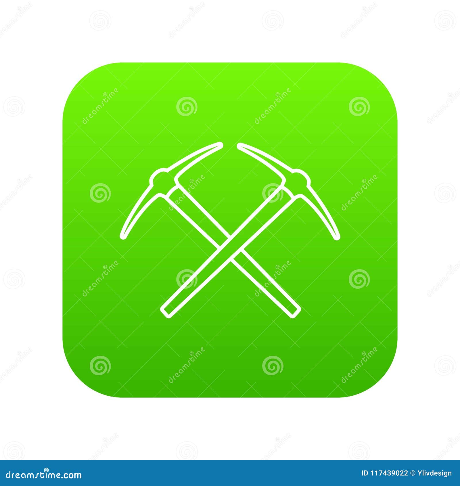 Mining Pickaxe Mattock Pick Axe In Hand Icon White Color Vector ...