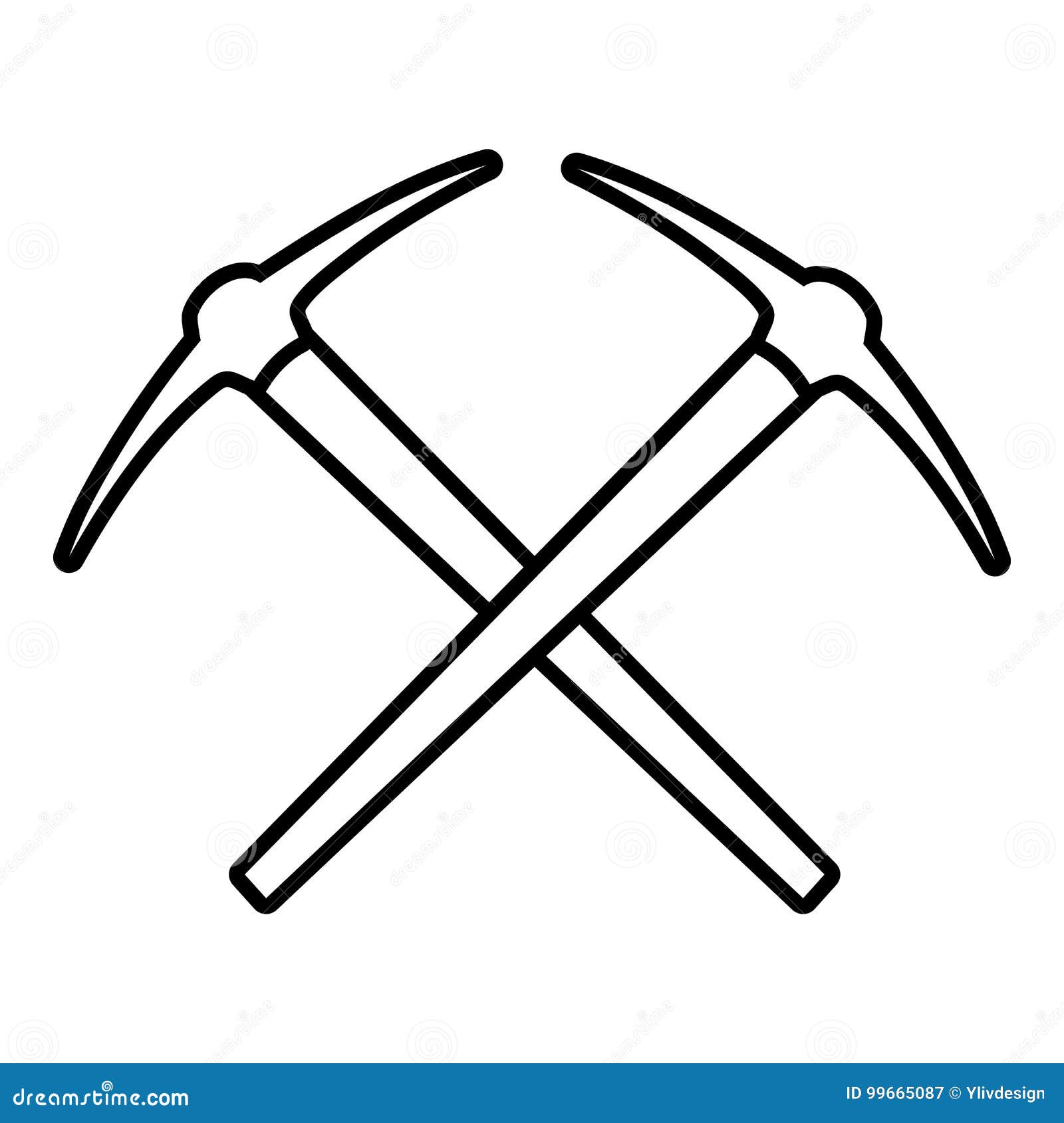 Mining Pickaxe Icon , Outline Style Stock Vector - Illustration of ...