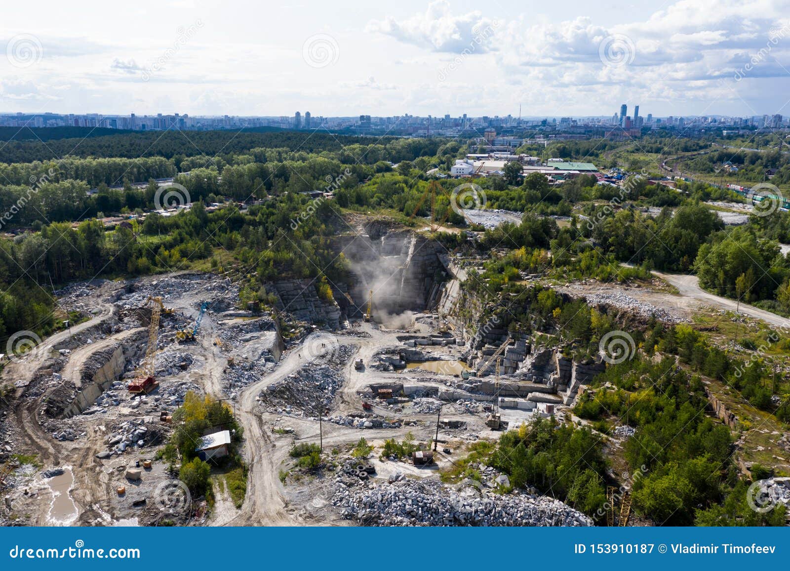 Mining Plant. Marble Quarry. Open-cast Mine. Industrial Landscape ...