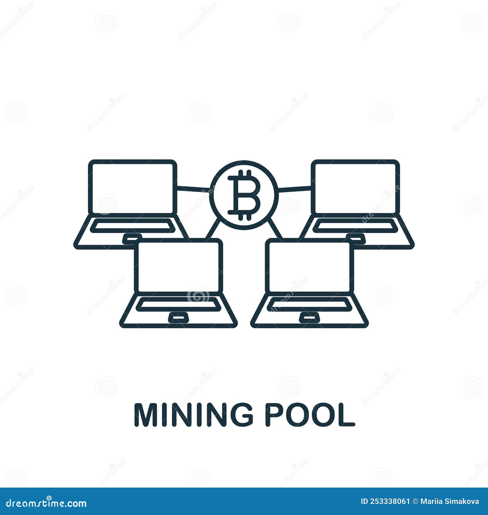 Mining Pool Icon. Monochrome Simple Cryptocurrency Icon for Templates ...