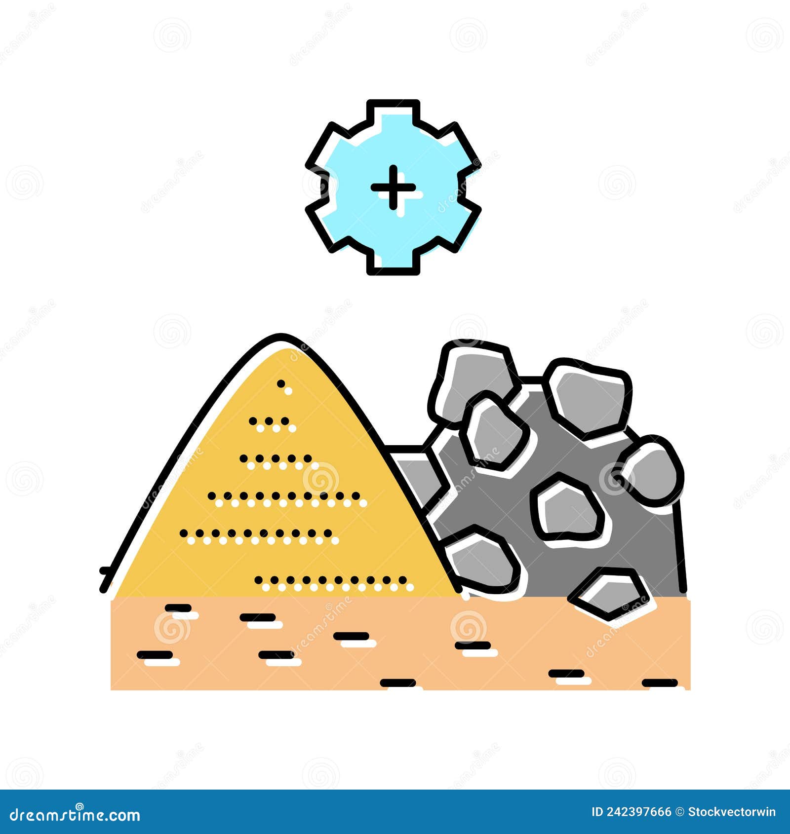 Mining Processing Color Icon Vector Illustration Stock Vector ...