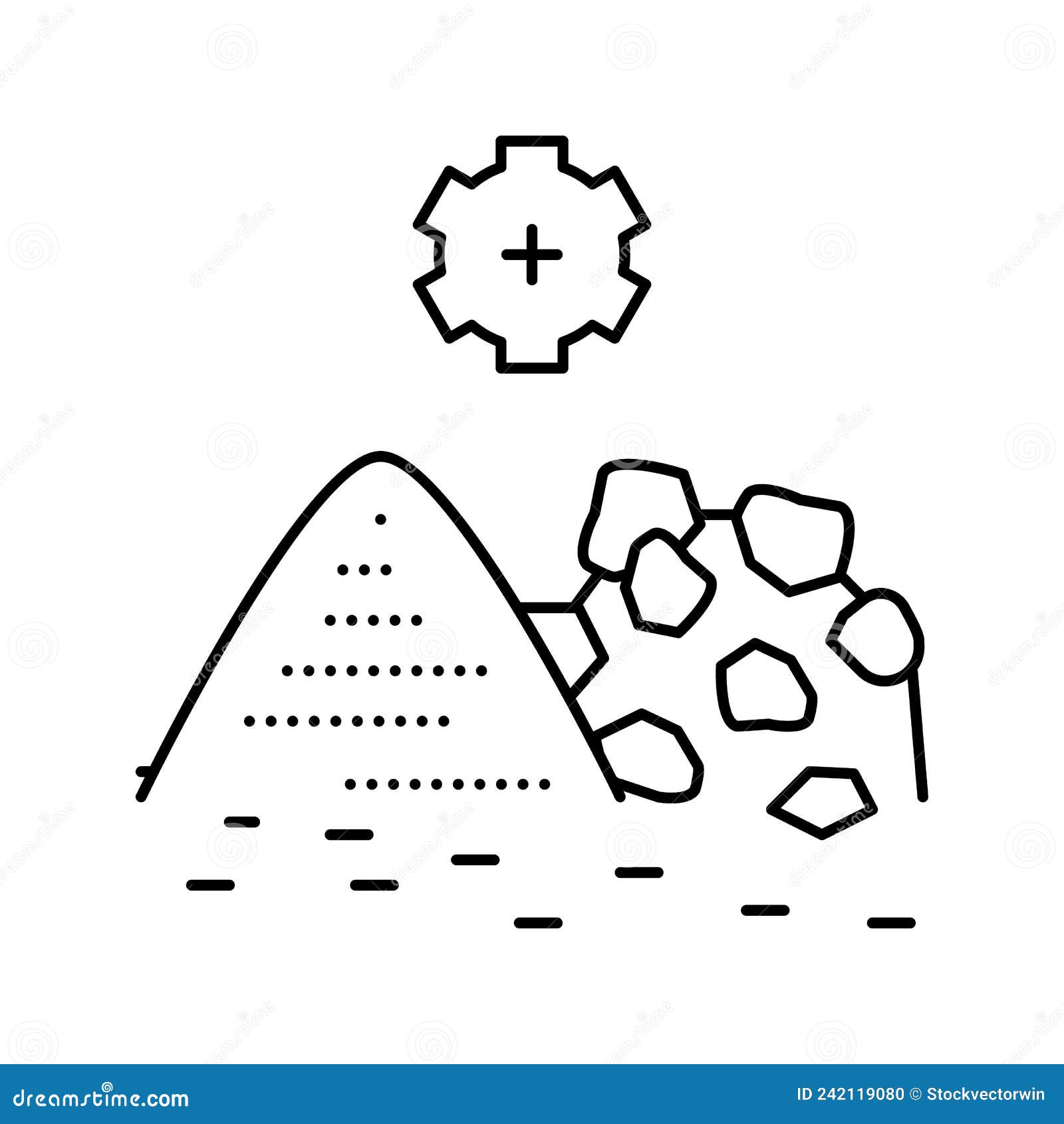 Mining Processing Line Icon Vector Illustration Stock Vector ...