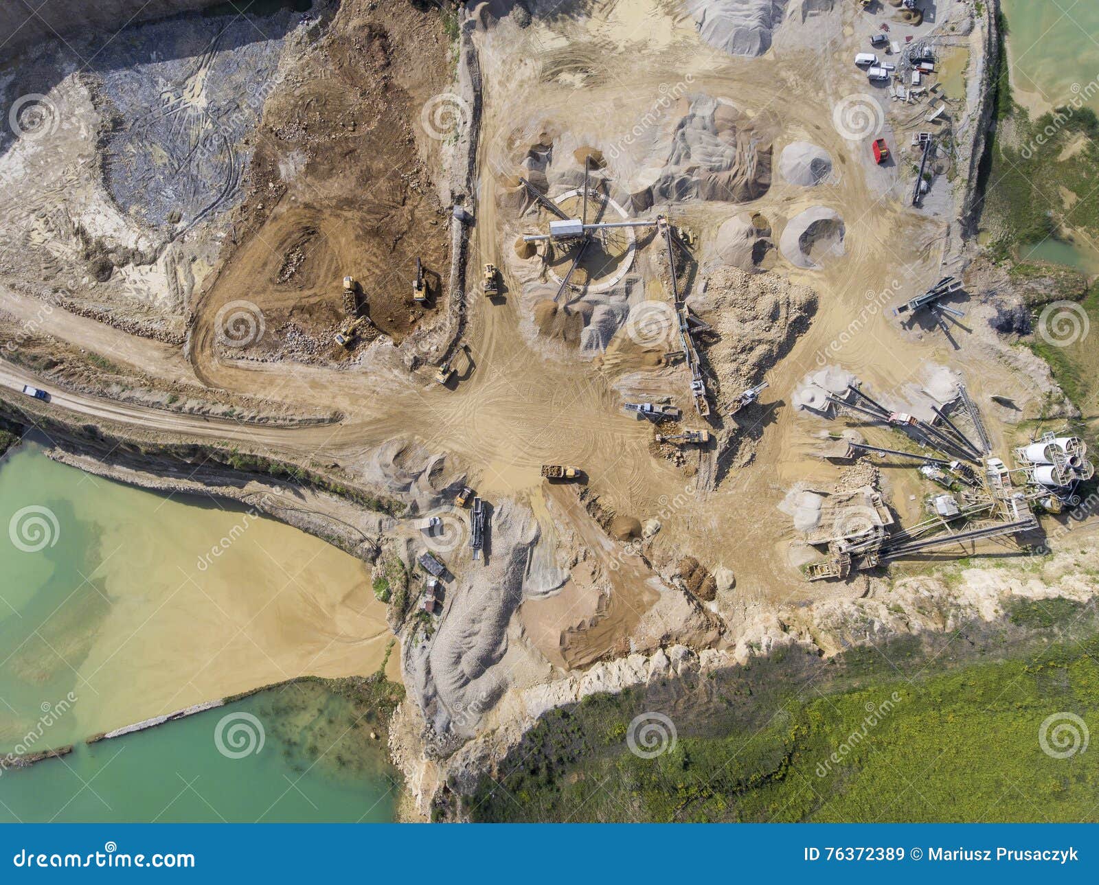 Mining Quarry with Special Equipment, Open Pit Excavation. Sand Stock ...