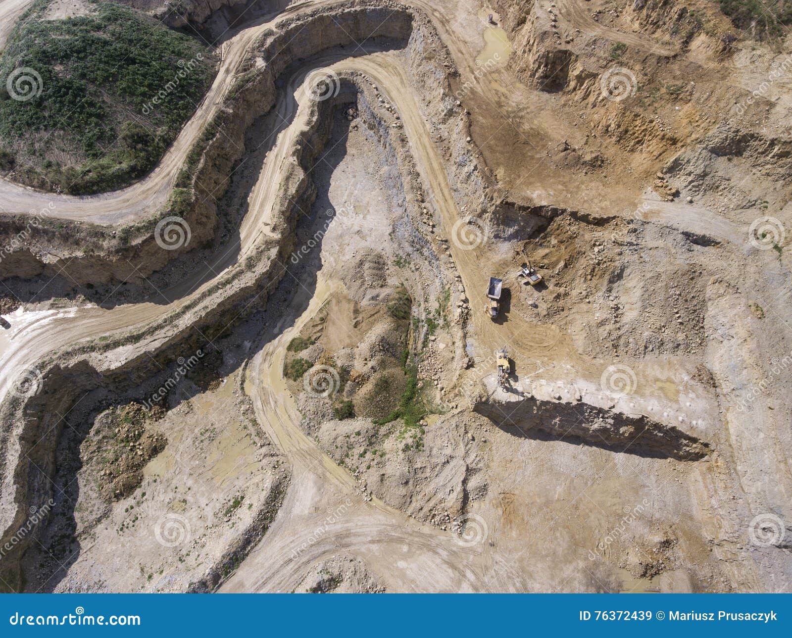 Mining Quarry with Special Equipment, Open Pit Excavation. Sand Stock ...