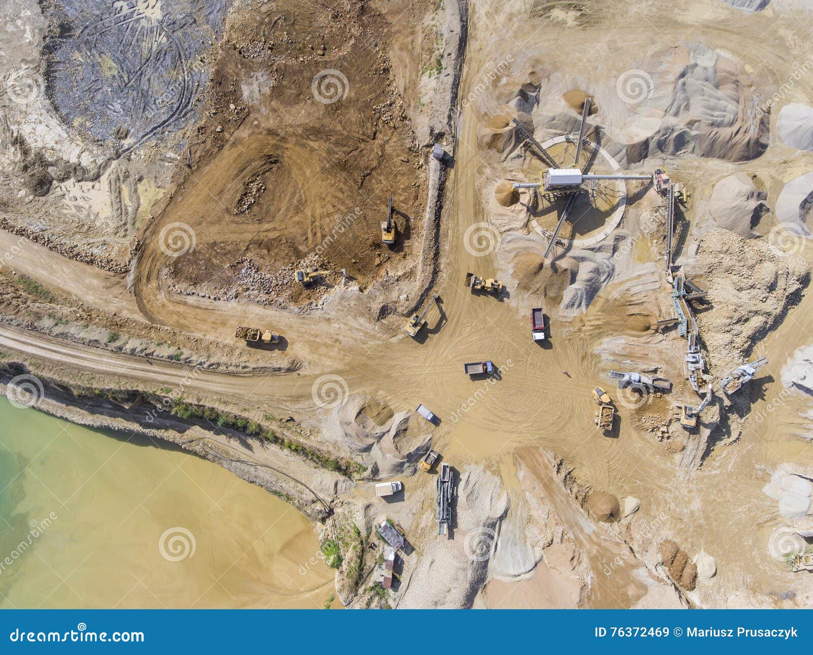 Mining Quarry with Special Equipment, Open Pit Excavation. Sand Stock ...