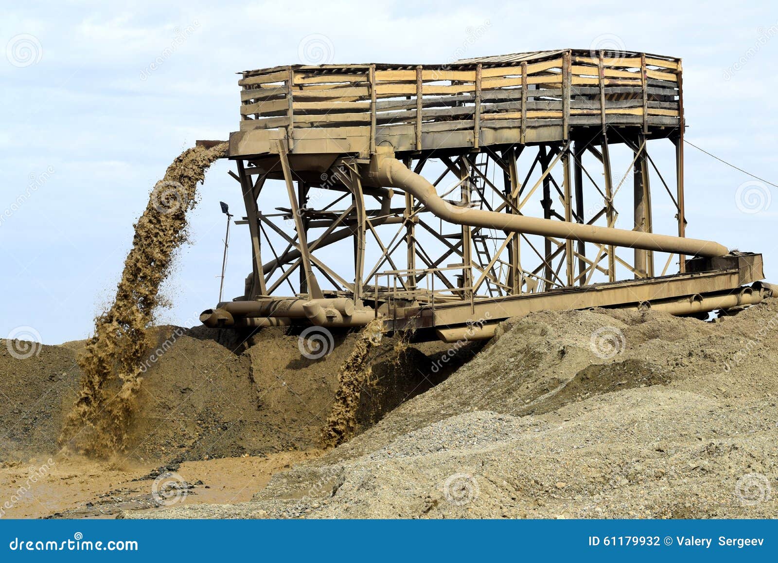 Mining of river sand stock photo. Image of dredge, industry - 61179932