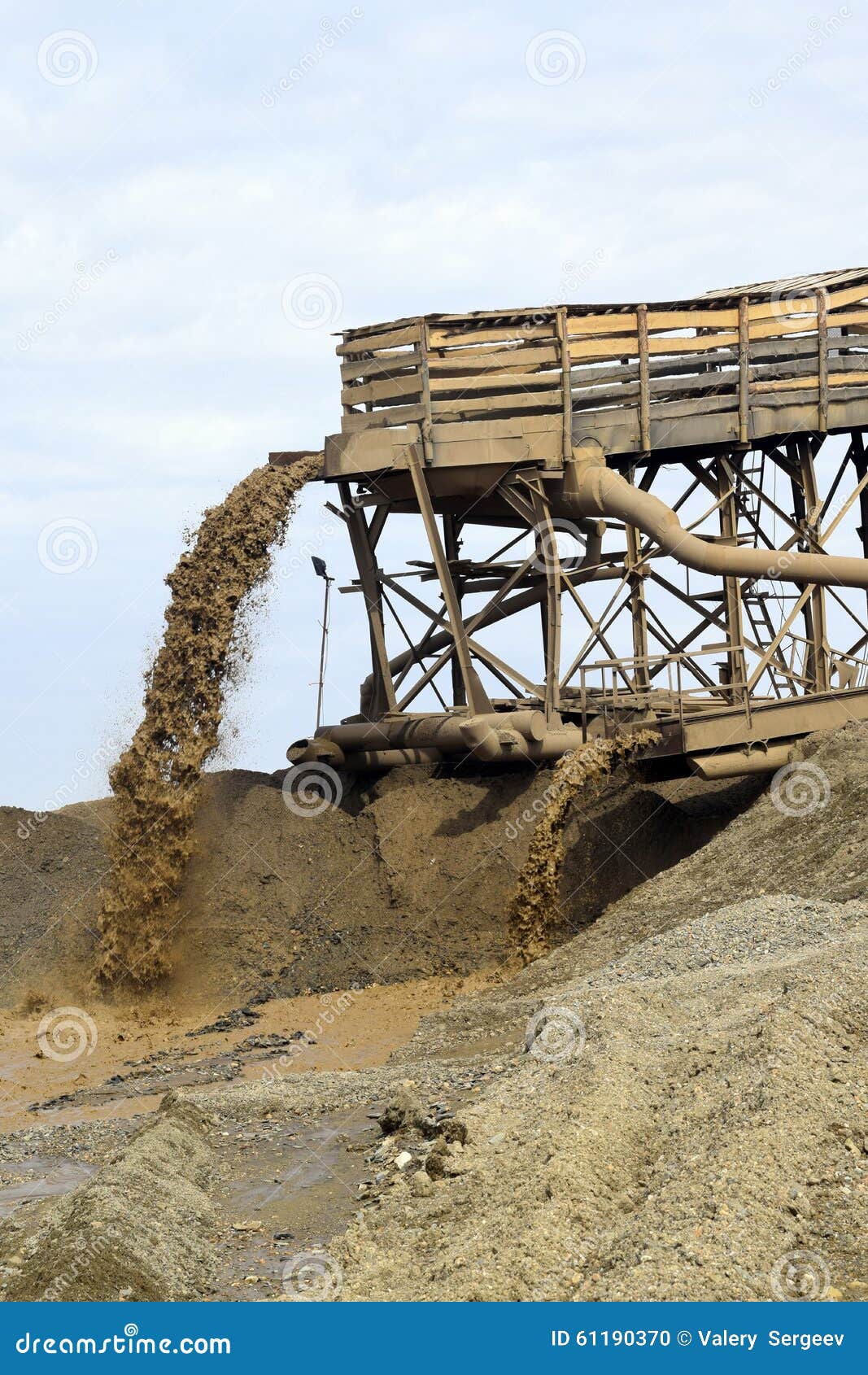 Mining of river sand stock photo. Image of sandy, manufacturing - 61190370