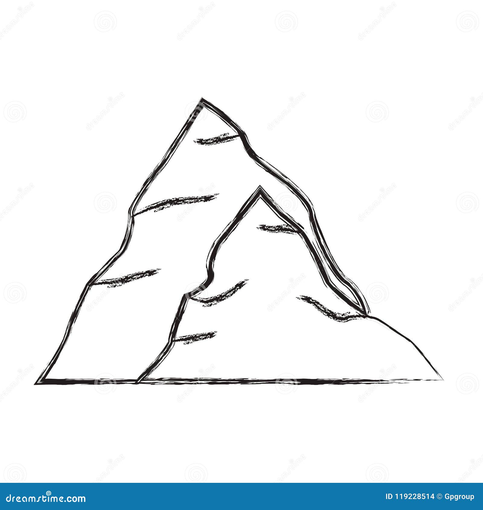 Mining rock isolated icon stock vector. Illustration of stroke - 119228514