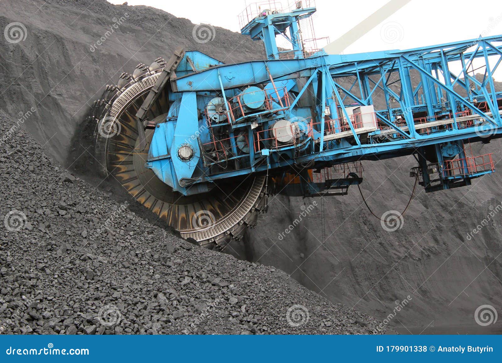 Mining, Rotary Excavator in the Coal Face. Stock Photo - Image of face ...