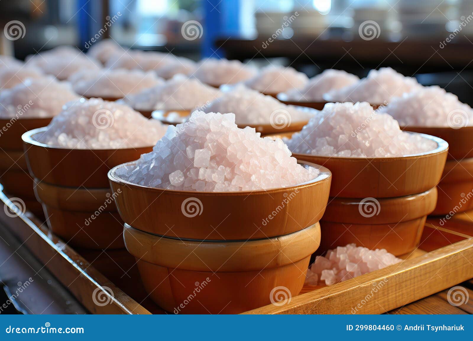 Mining Salt in Buckets for Further Conveyor Processing. Stock Photo ...