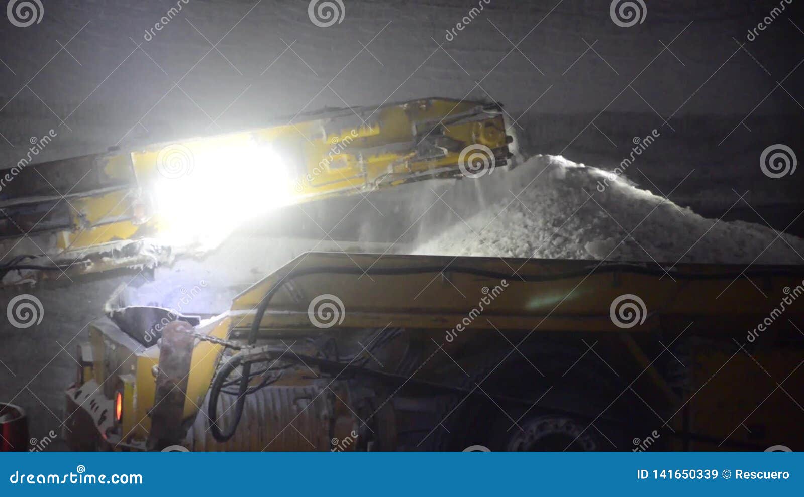 Mining Salt in the Mine at Great Depth Using a Combine Stock Video ...