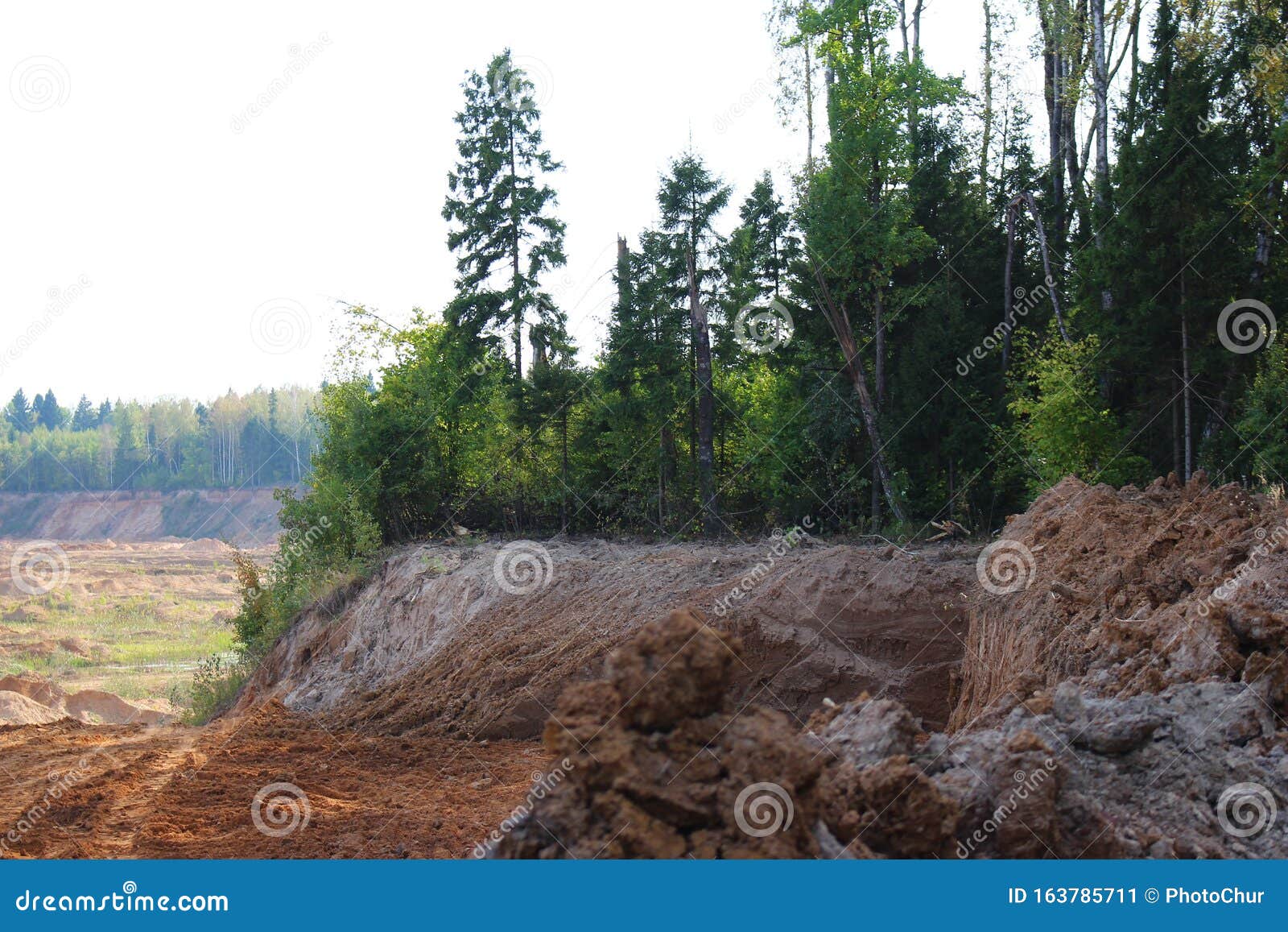 Mining a Sand Pit Captures the Forest Stock Image - Image of outdoor ...