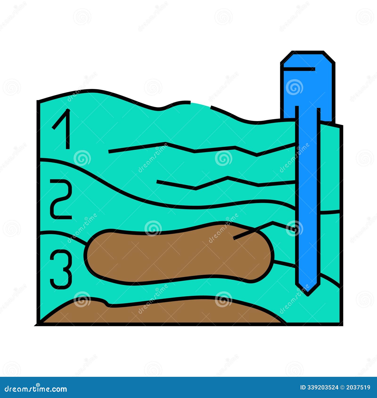 Mining Site Plan Icon Color Illustration Stock Illustration ...