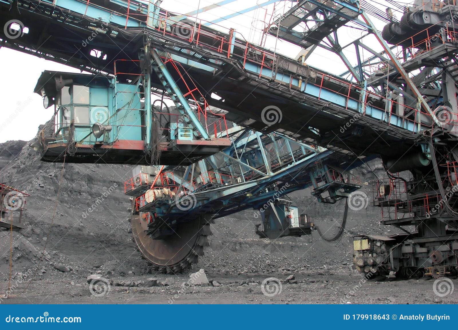 Mining, Excavator for Coal Mining. Stock Image - Image of unique ...