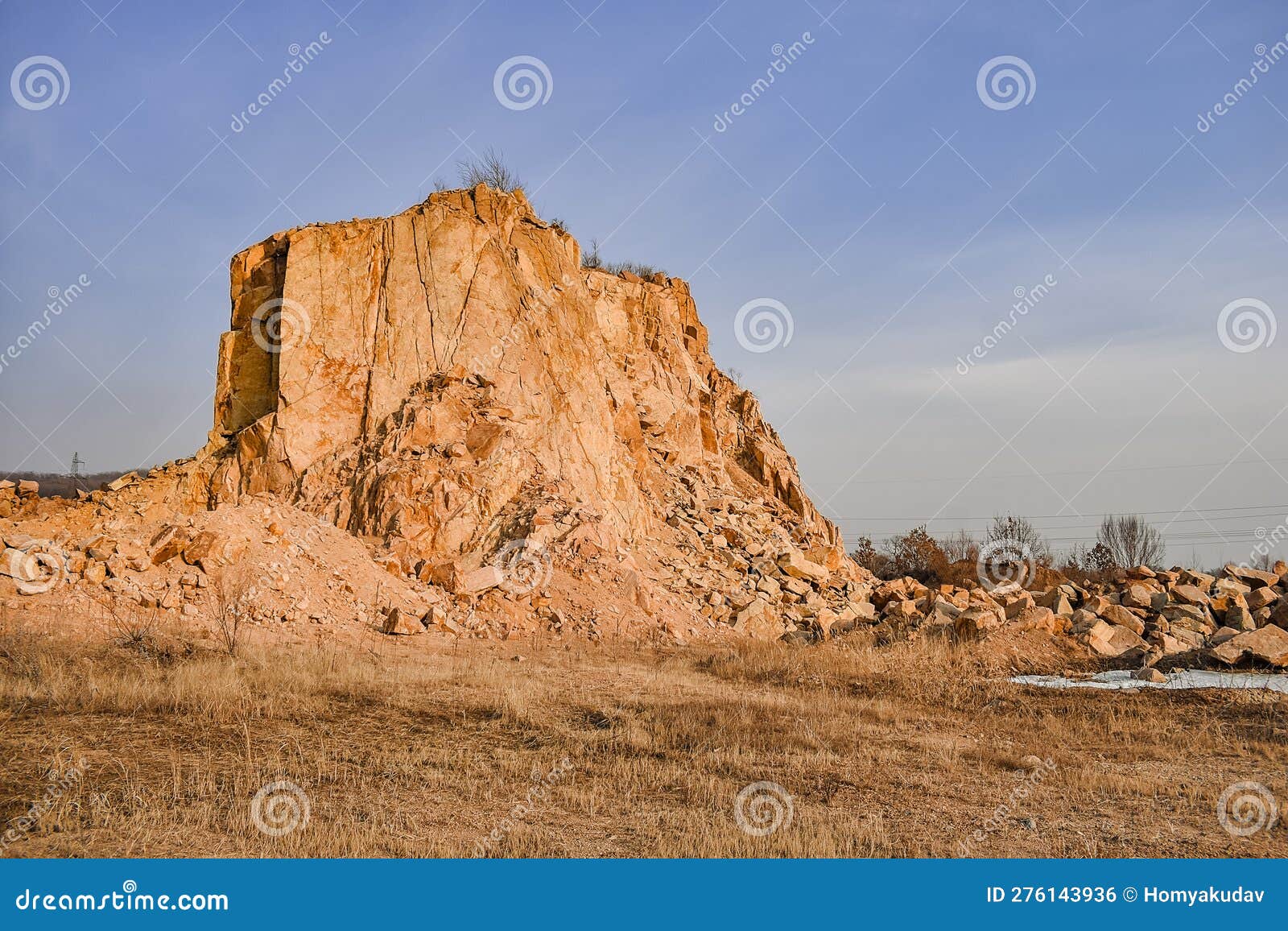 The Rest of the Rock after the Extraction of the Stone. Stock Photo ...